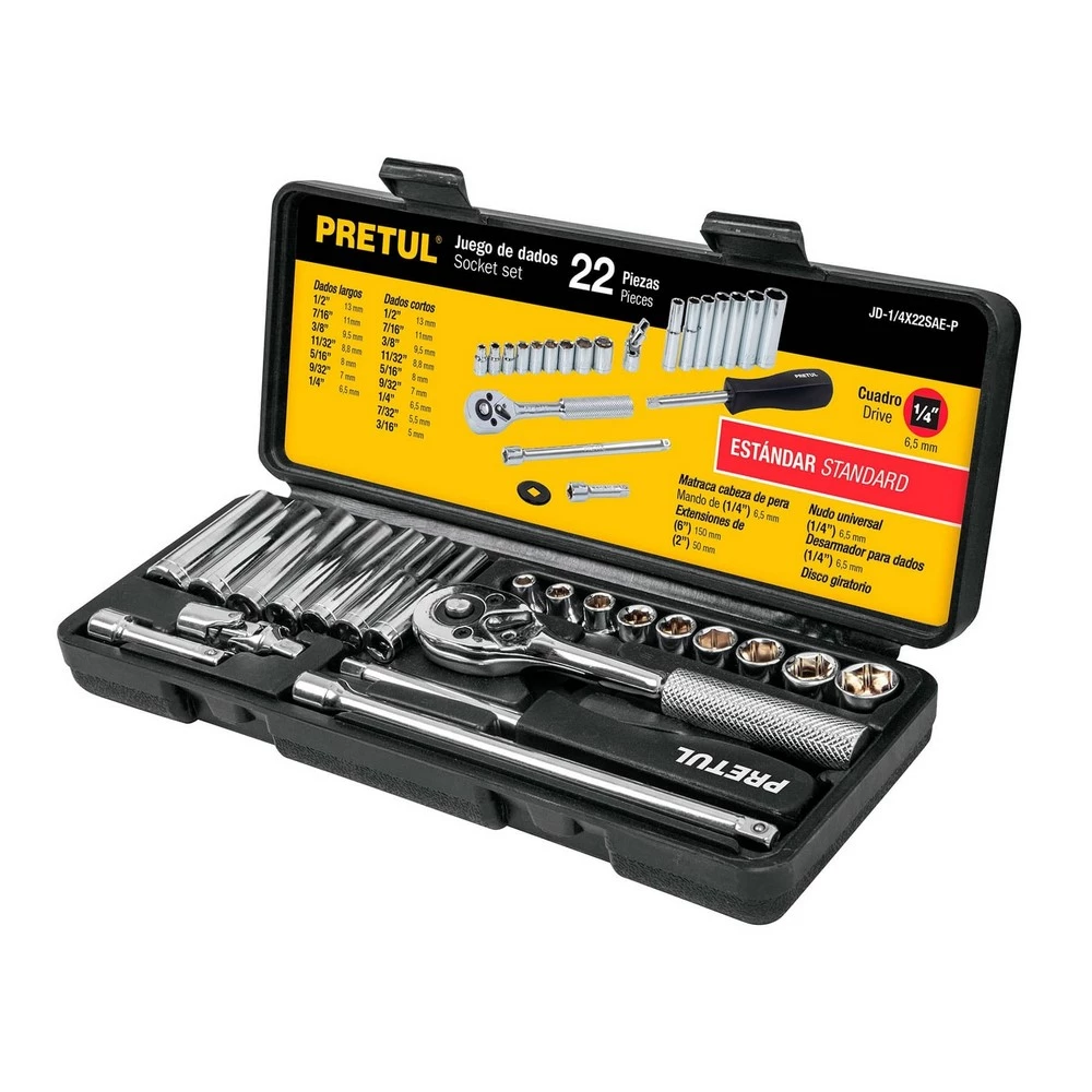Juego De Herramientas Std 1/4” 22 Piezas Pretul 23981