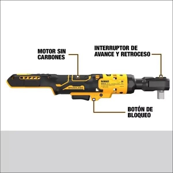 Ratchet Inalámbrico 1/2” 20V Atomic Dewalt Dcf512B-B3