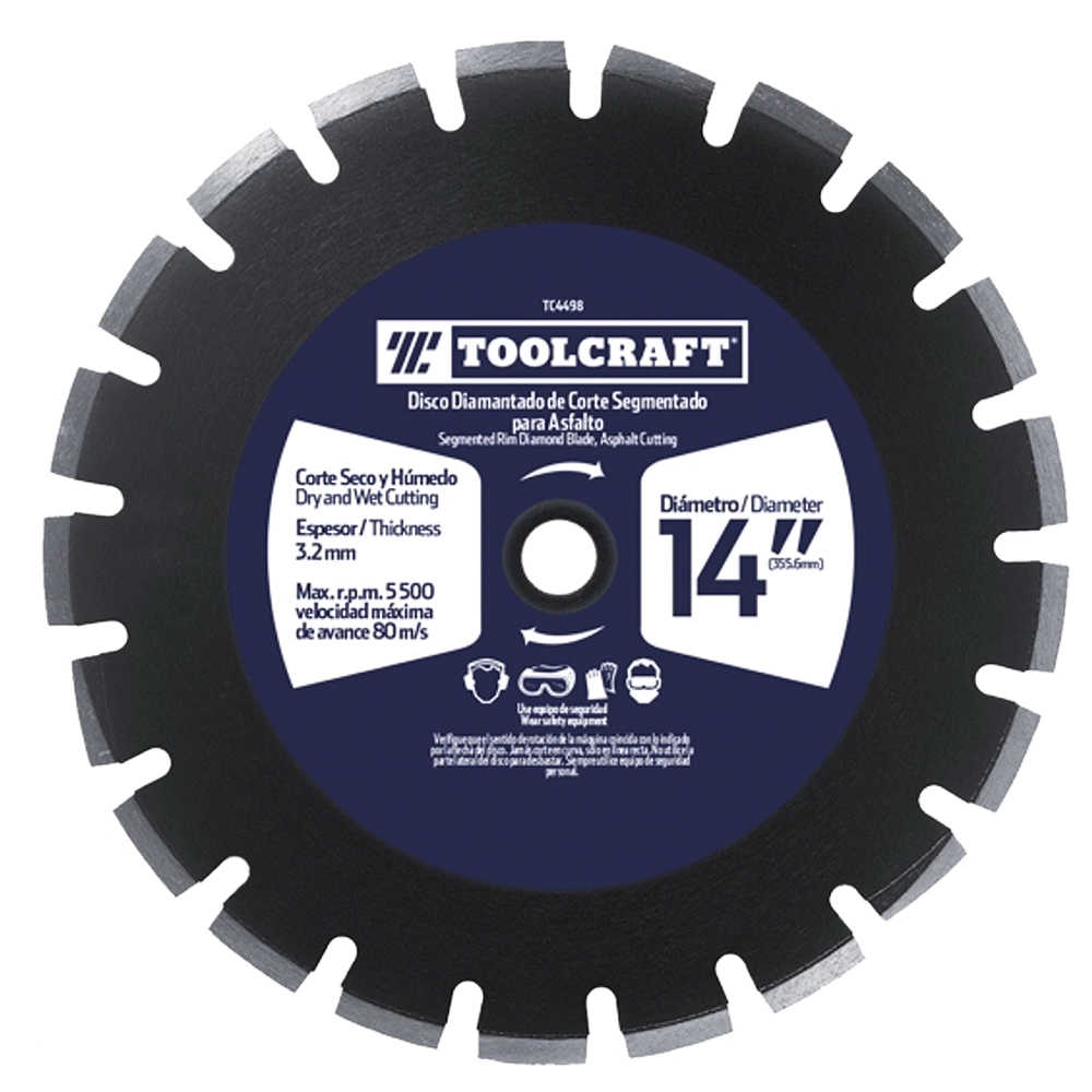 Disco Diamantado Segmentado 14 Pulgadas Toolcraft Tc4498